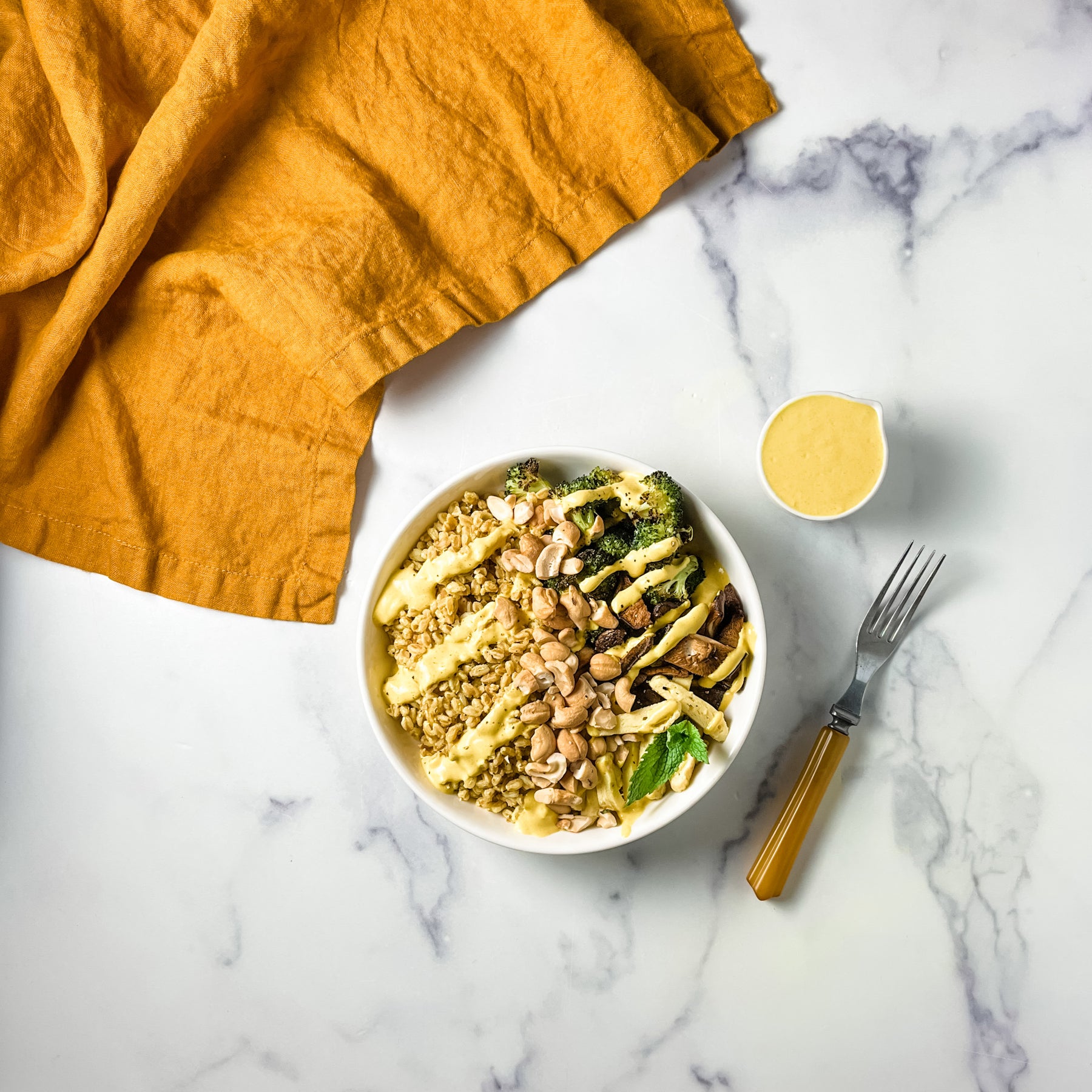 Roasted Veggie Grain Bowl with Turmeric Tahini Dressing - Joyva